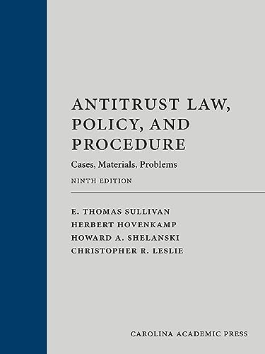 Antitrust Law Policy And Procedure Cases Materials Problems